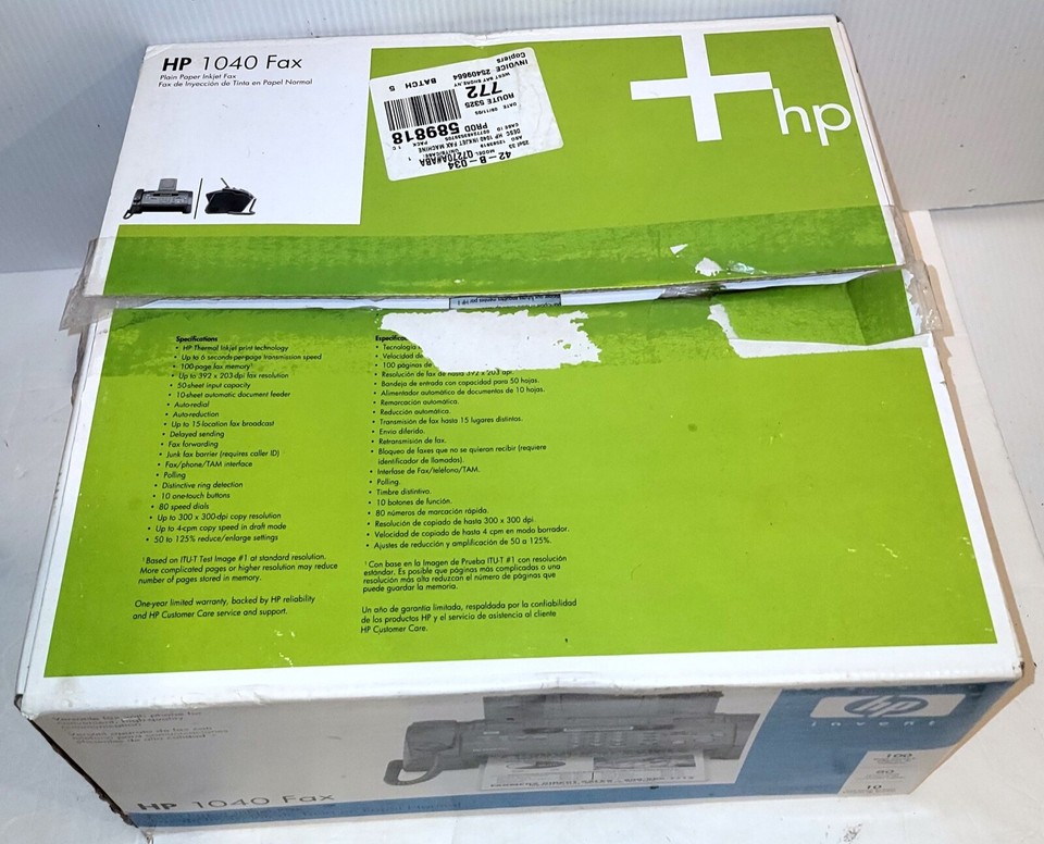 (NEW OPEN BOX!) HP 1040 Inkjet Fax Machine with Built-In Telephone/Scan ...