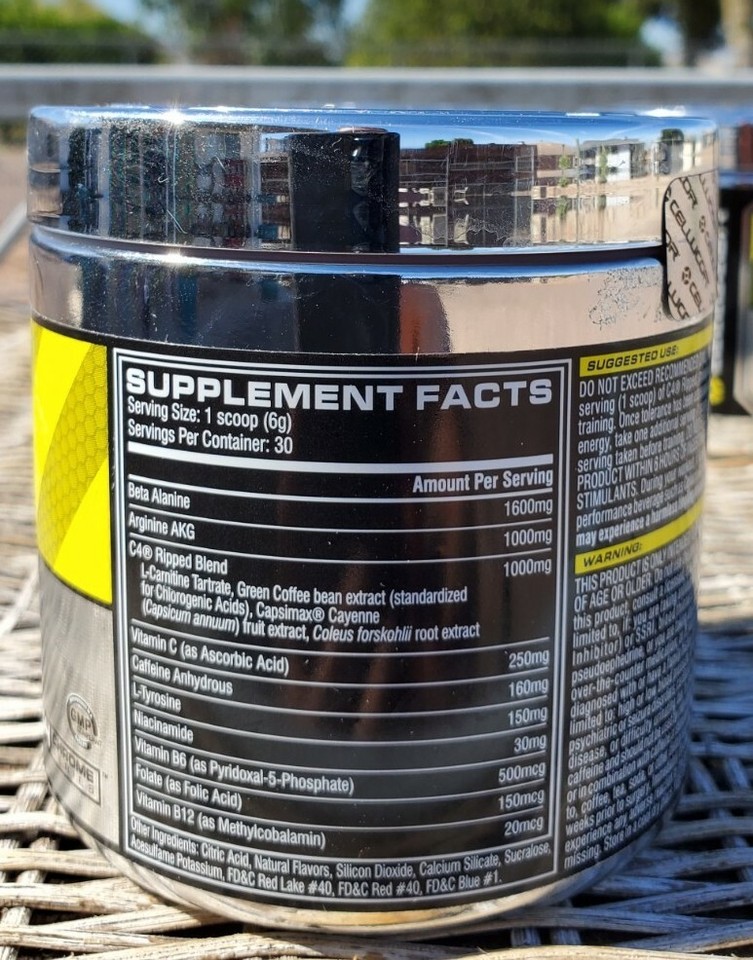 Cellucor C4 Ripped Pre Workout Rasp Lemonade 30 Servings Expired see ...