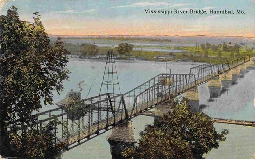 Mississippi River Bridge Hannibal Missouri 1913 postcard | eBay