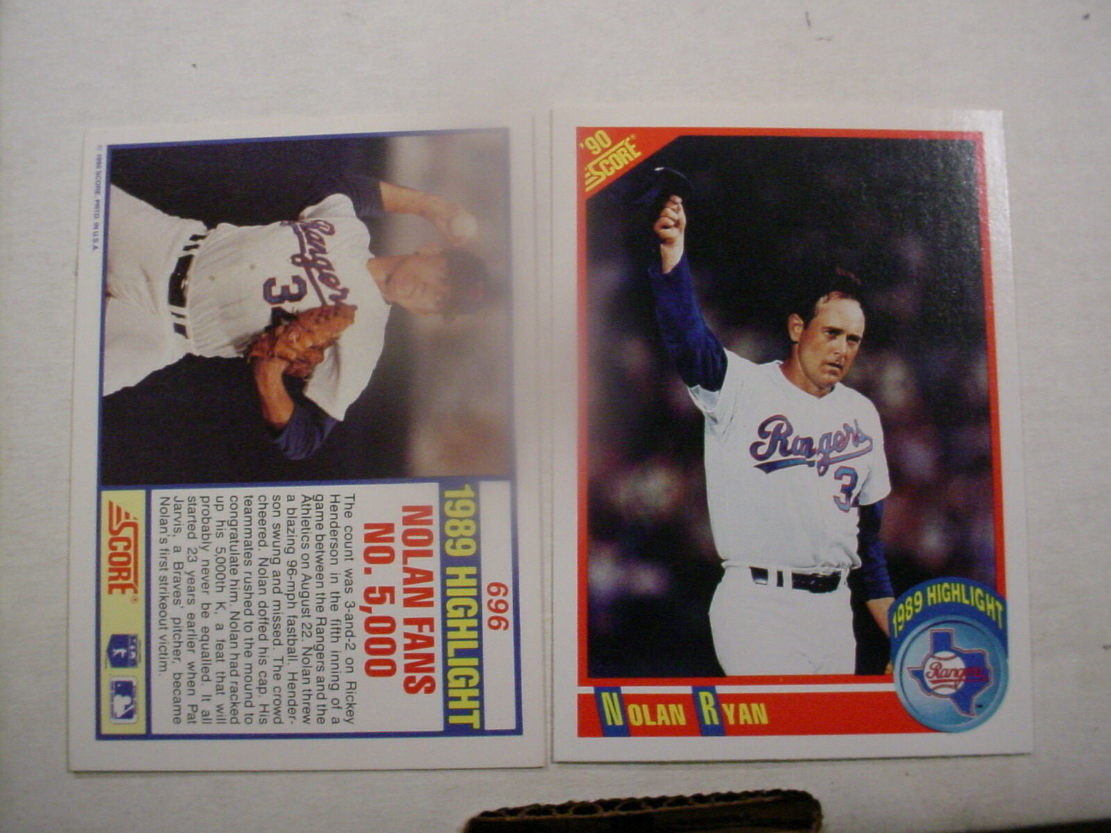 1990 # 696 Nolan Ryan Score 1989 Highlight Rangers | eBay