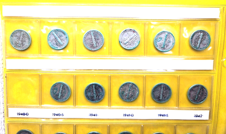 Complete Set Mercury Dimes 1916-1945 75 Coins Missing 2 Incl. 1916D ...