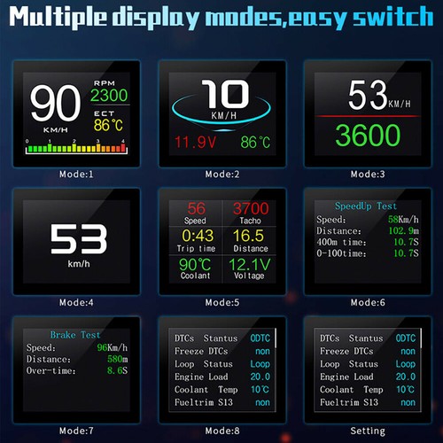 Smart OBD HUD Meter Digital Speedometer Display Head-Up Meter Durable ...