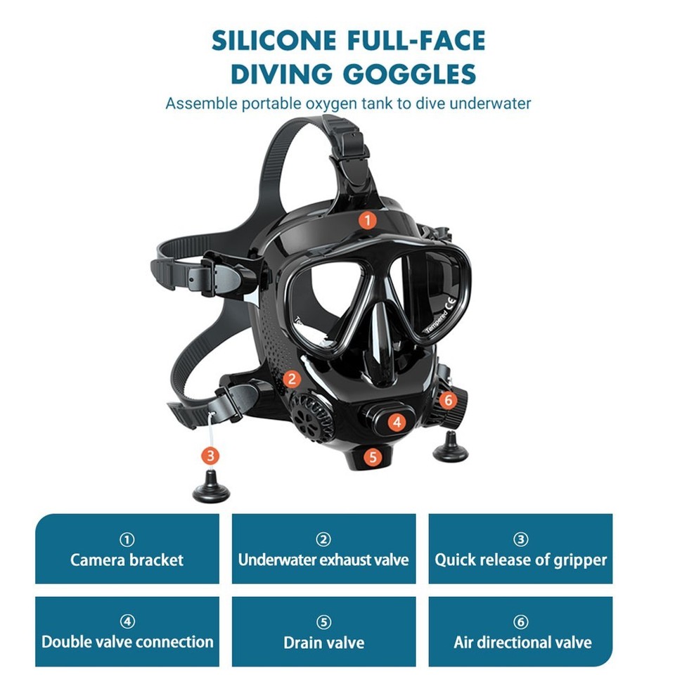 Lung Tank Scuba Tank Integrated Diving Mask, 1.9L Trusted Gear for ...