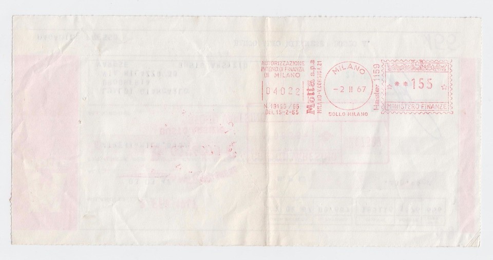 CHEQUE, CHECK ITALY BANCA ALTO MILANESE CREDITO VARESINO, MOTA 1967, VINTAGE ! | eBay