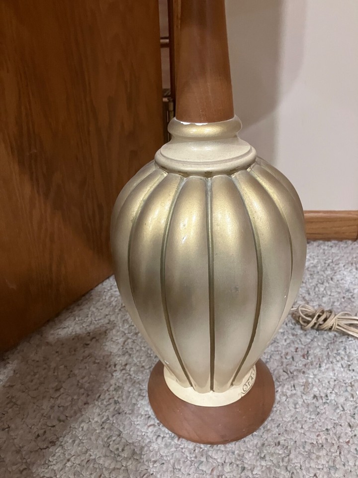 F.A.I.P Vintage Mid Century Modern Atomic FAIP 39" Chalkware Table Lamp ...