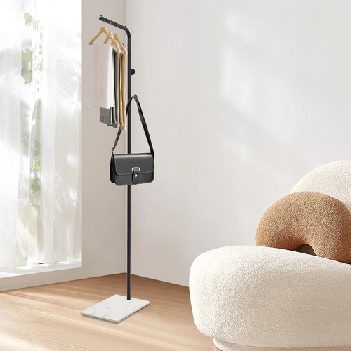 L-Shape Metal Coat Rack Hat Bag Stand Tree Clothes Hanger Umbrella ...