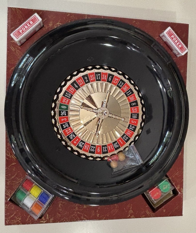Vintage Deluxe 16" Roulette Set - Black Jack (21) Casino Roulette Set ...