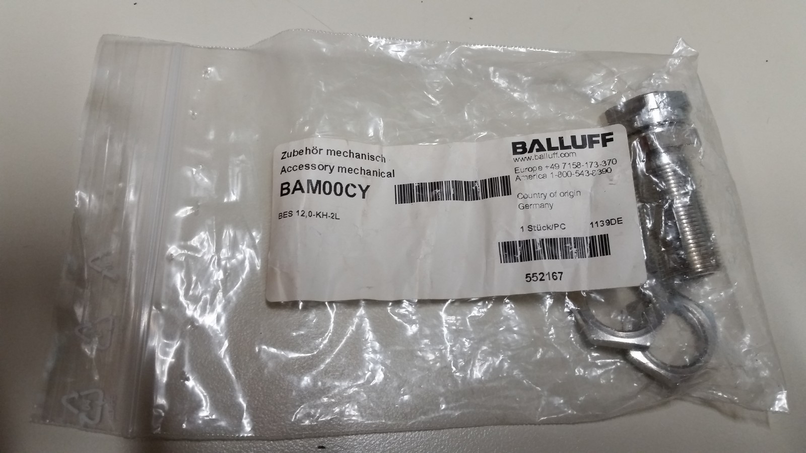 Balluff Prox. Sensor Mount BAM00CY, BES 12,0-KH-2L | eBay