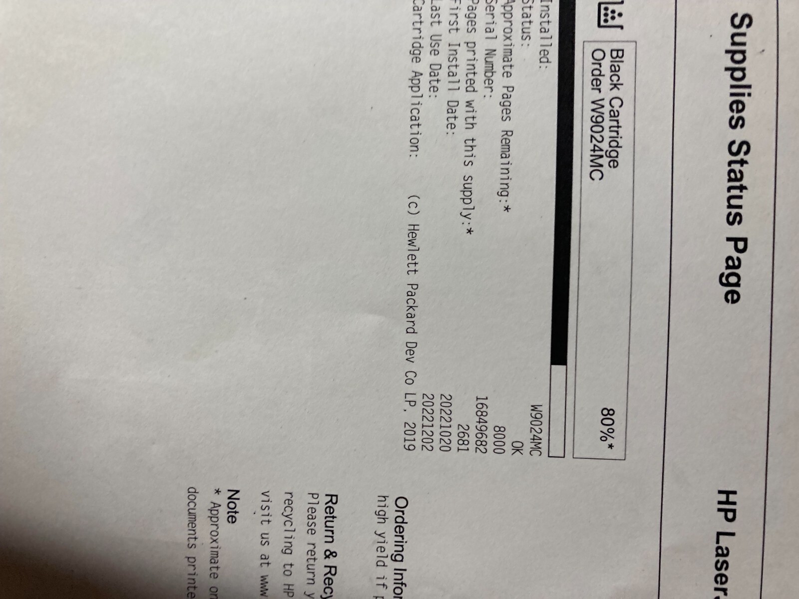 Genuine HP LaserJet E40040 MFP E42540 Managed Toner Cartridge W9024MC ...