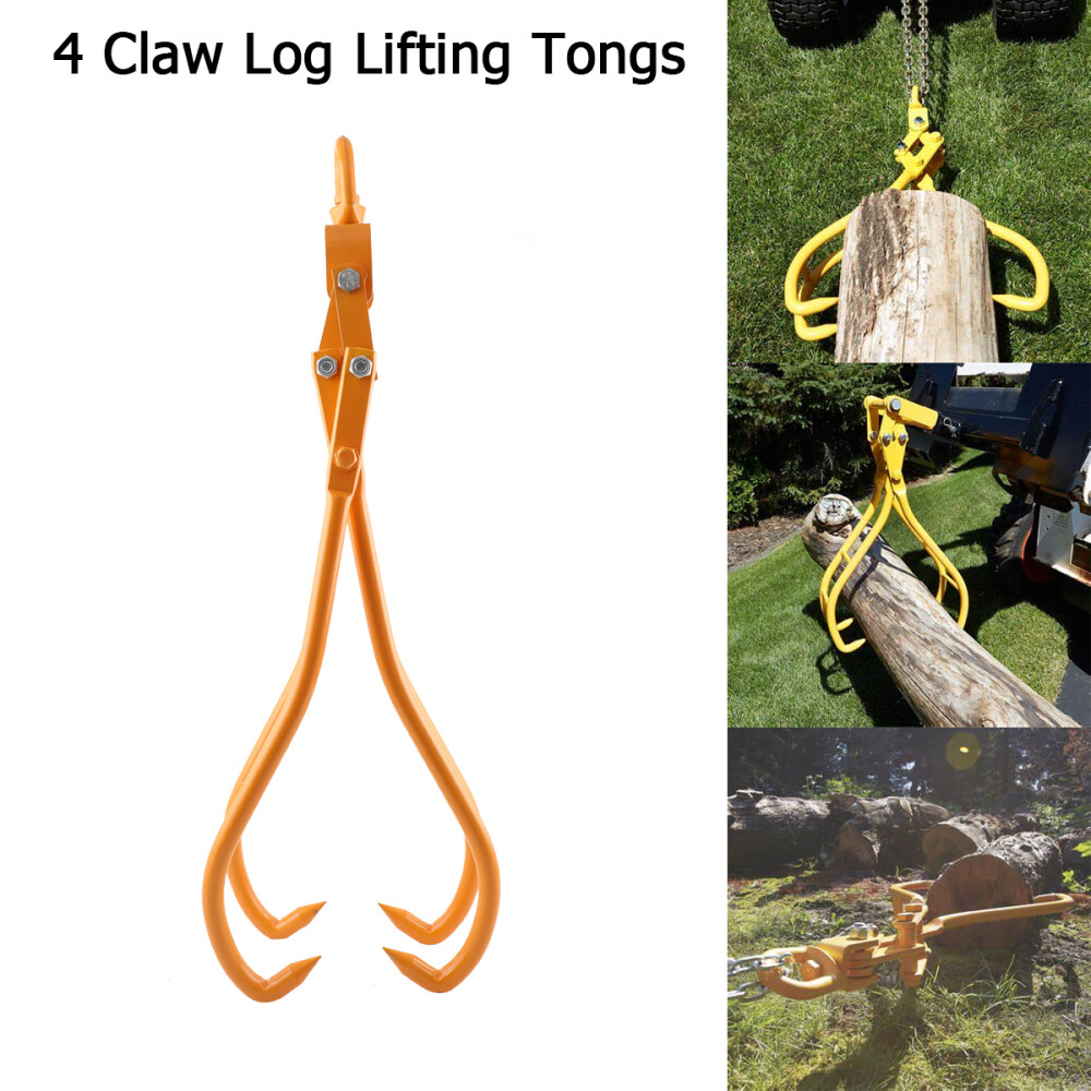 4 Claw Skidding Tongs 36 Inch Log Lifting Dragging Tongs Steel Grabber