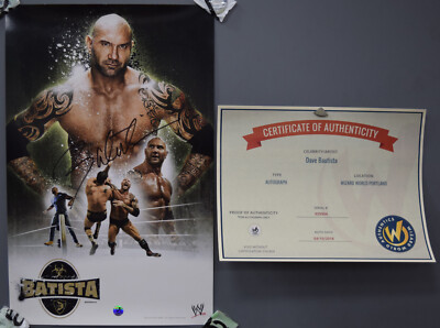 Dave Batista Poster WWE Signed COA 11 x 17 Guardians Of The Galaxy | eBay