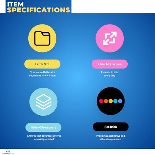 Classification Folders 2 Dividers Letter Size, Brick Red Pressboard ...