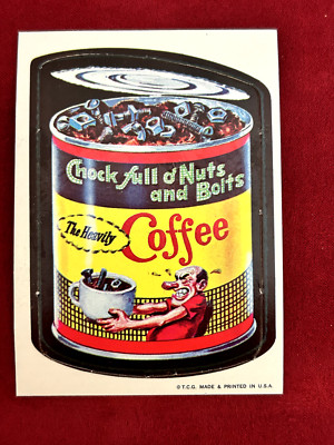 1967 Vintage Wacky Packages Coffee Nuts & Bolts Die-Cut card sticker ...