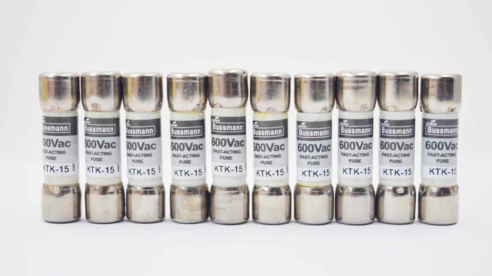 10 Pcs 83 85 86 87 88 Multimeter Fuse 15A 600V Fast Acting Fuse KTK-15 ...