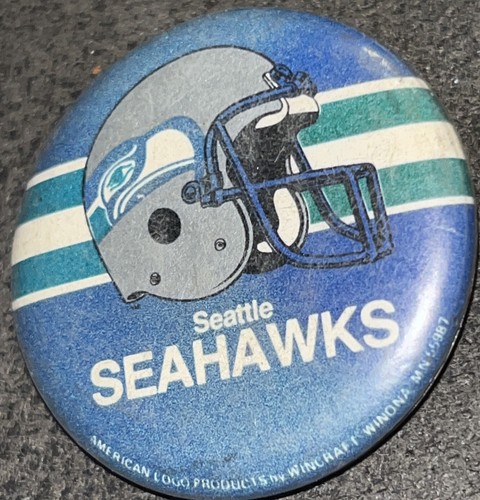 Vintage 90s Seattle Seahawks Football Button Pin NFL Super Bowl VTG ...