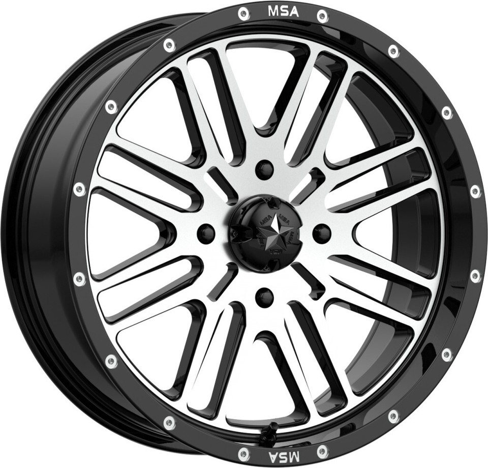 Kit 4 BKT TR 171 Tires 37x8.3-22 on MSA M38 Brute Machined Wheels TER ...