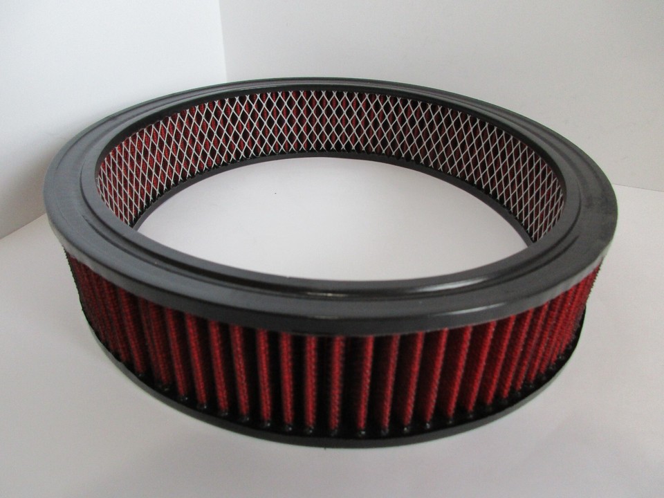 CHROME MUSCLE CAR STYLE 10" AIR CLEANER/RED WASHABLE KIT 5 1/8" CARB ...