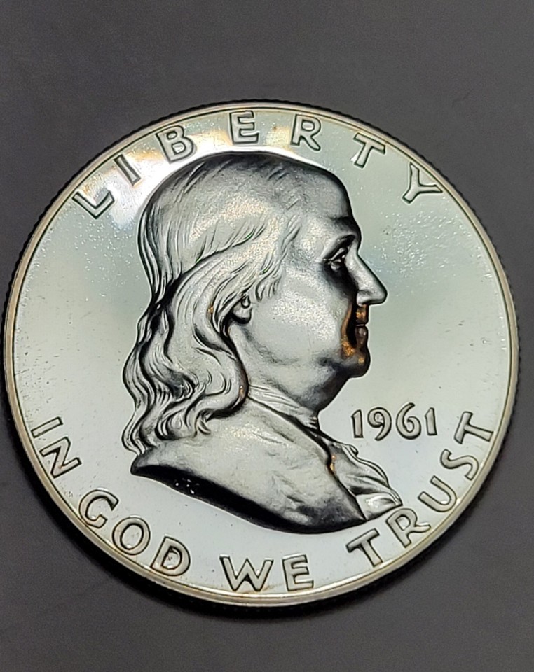 1961 Franklin Half Dollar Proof Silver Coin Beautiful White Luster! | eBay
