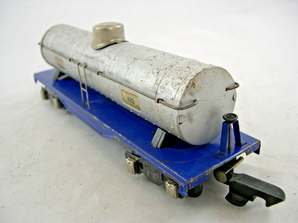 Prewar American Flyer O Gauge #480 Eight Wheel Silver-Blue Tank Car VG ...