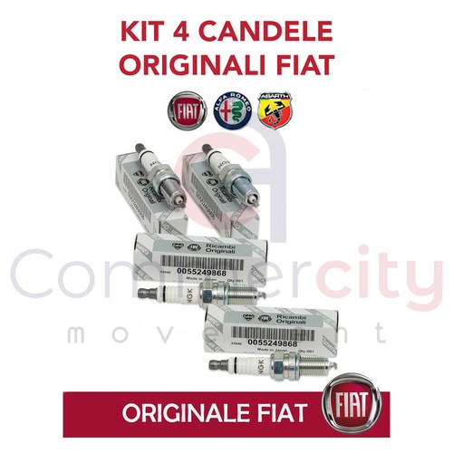55249868 KIT 4 CANDELE ORIGINALI FIAT BRAVO GRANDE PUNTO 1.4 T-JET ...