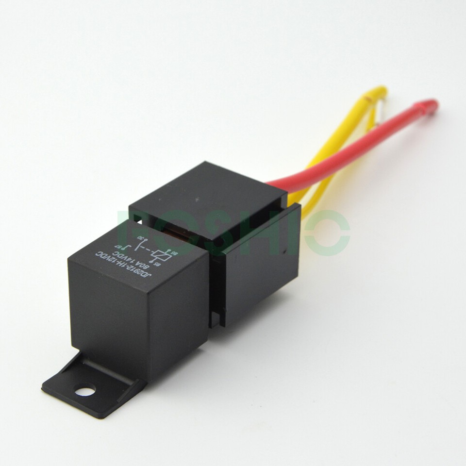 Car Relay, Socket 12V 80A AMP 4Pin DC SPST General Purpose Relays ...