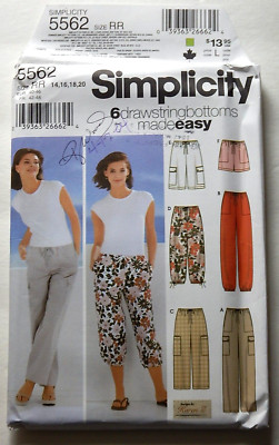 Simplicity 5562 Drawstring Pants & Shorts ©2003 size 14-20 UC FF | eBay