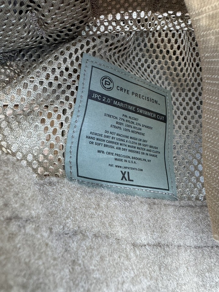 Crye Precision AOR1 JPC 2.0 Maritime Plate Carrier Swimmers Cut XL w ...