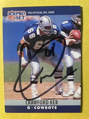 SIGNED CRAWFORD KERR 1990 PRO SET AUTOGRAPHED FOOTBALL CARD - COWBOYS ...