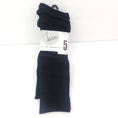John Weitz Casual Collection Mens Shoe Size 6-12.5 Black Dress Socks 5 ...