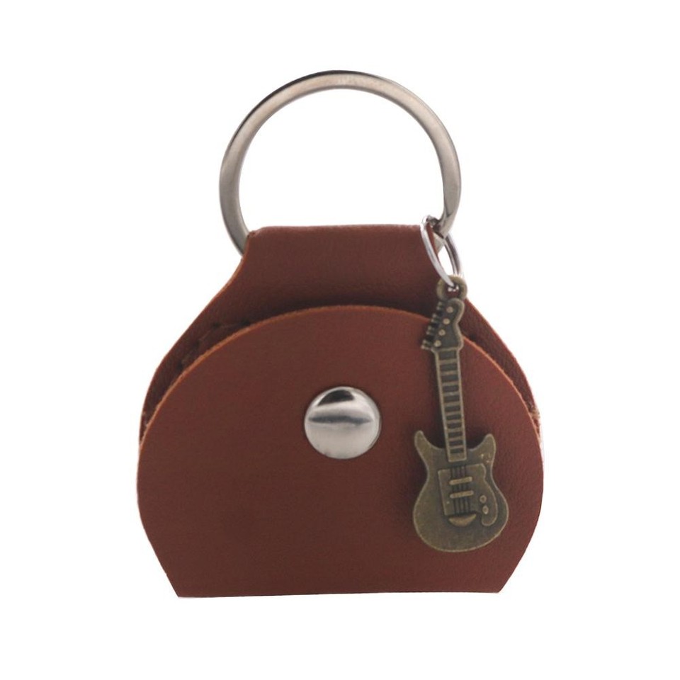 PU Leather Guitar Picks Holder Case Keychain Plectrum Bag Guitar ...