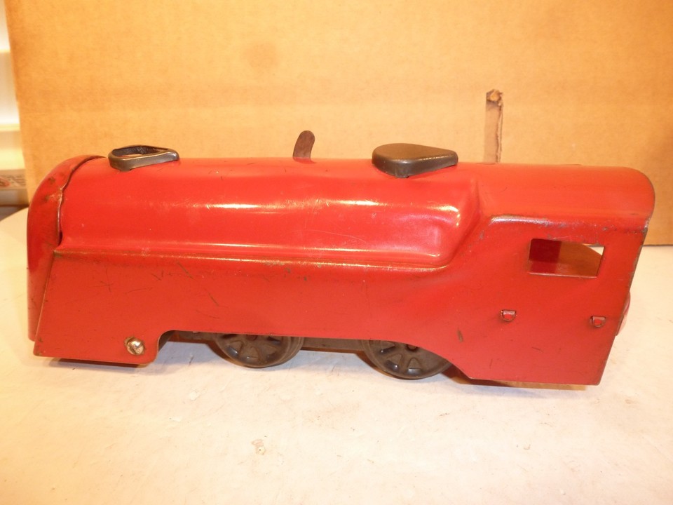 Clean Marx O-Gauge Train Wind-Up Red Commodore Vanderbilt Steam Loco w ...