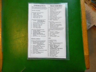 Pilot Emergency Procedures Checklist - Pilot Literature Laminated ...