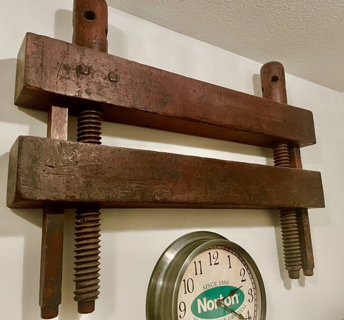 ANTIQUE BOOK PRESS Large (41”) Lying Press 1800s Antique Bookbinding ...