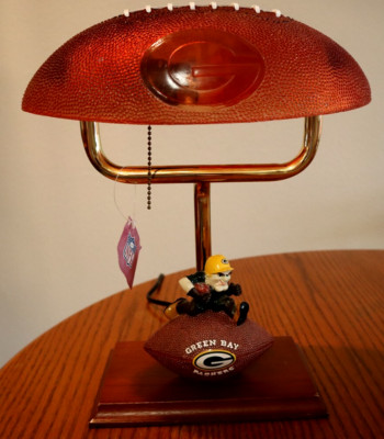 Vintage NFL Green Bay Packers ~ Football Field Goal ~ Desk Lamp Light w ...