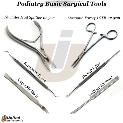 Podiatry Surgical Kit Toenail Removal Basic Tools Nail Splitter ...