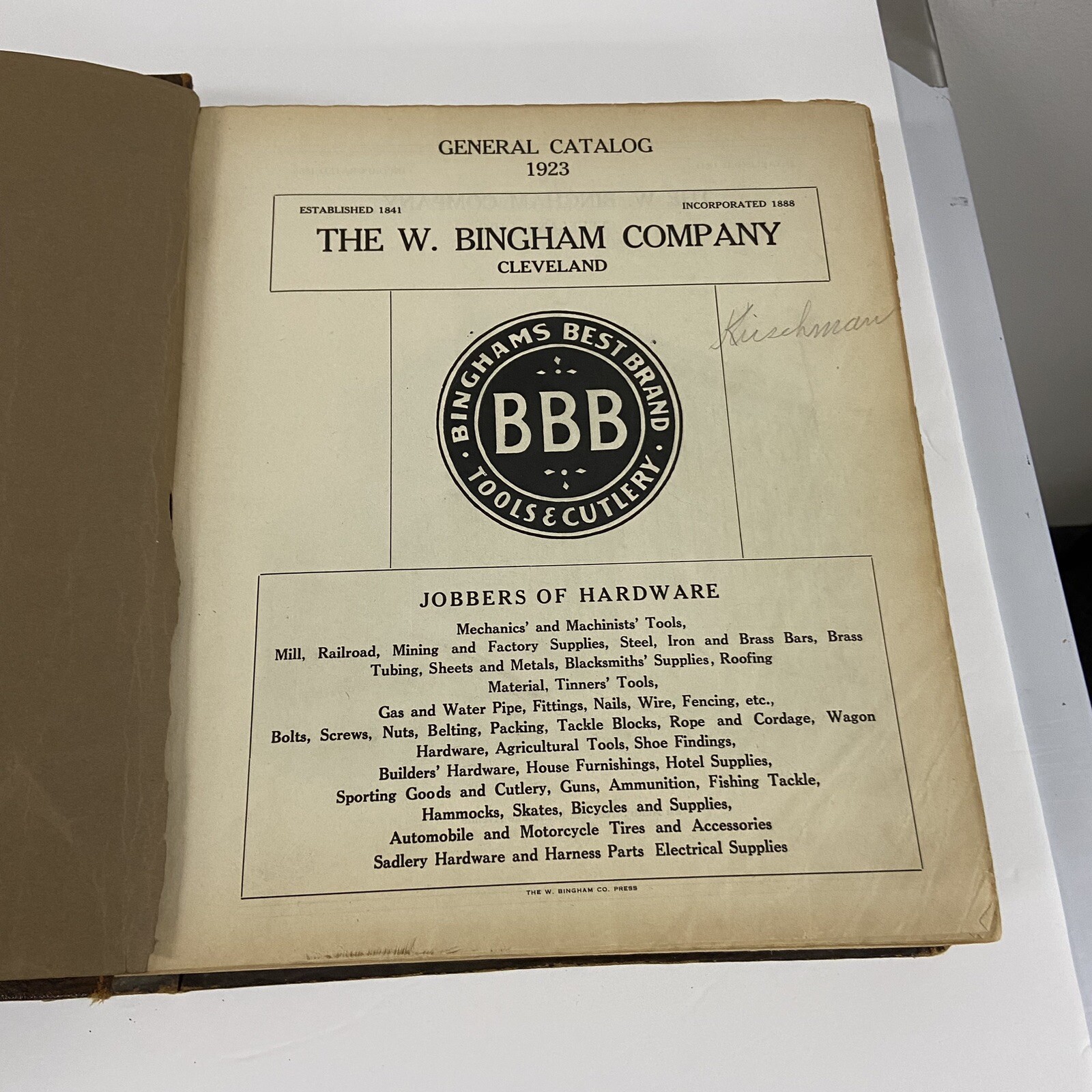 Pair (2) 1918 & 1923 W Bingham General Hardware Catalogs Cleveland ...