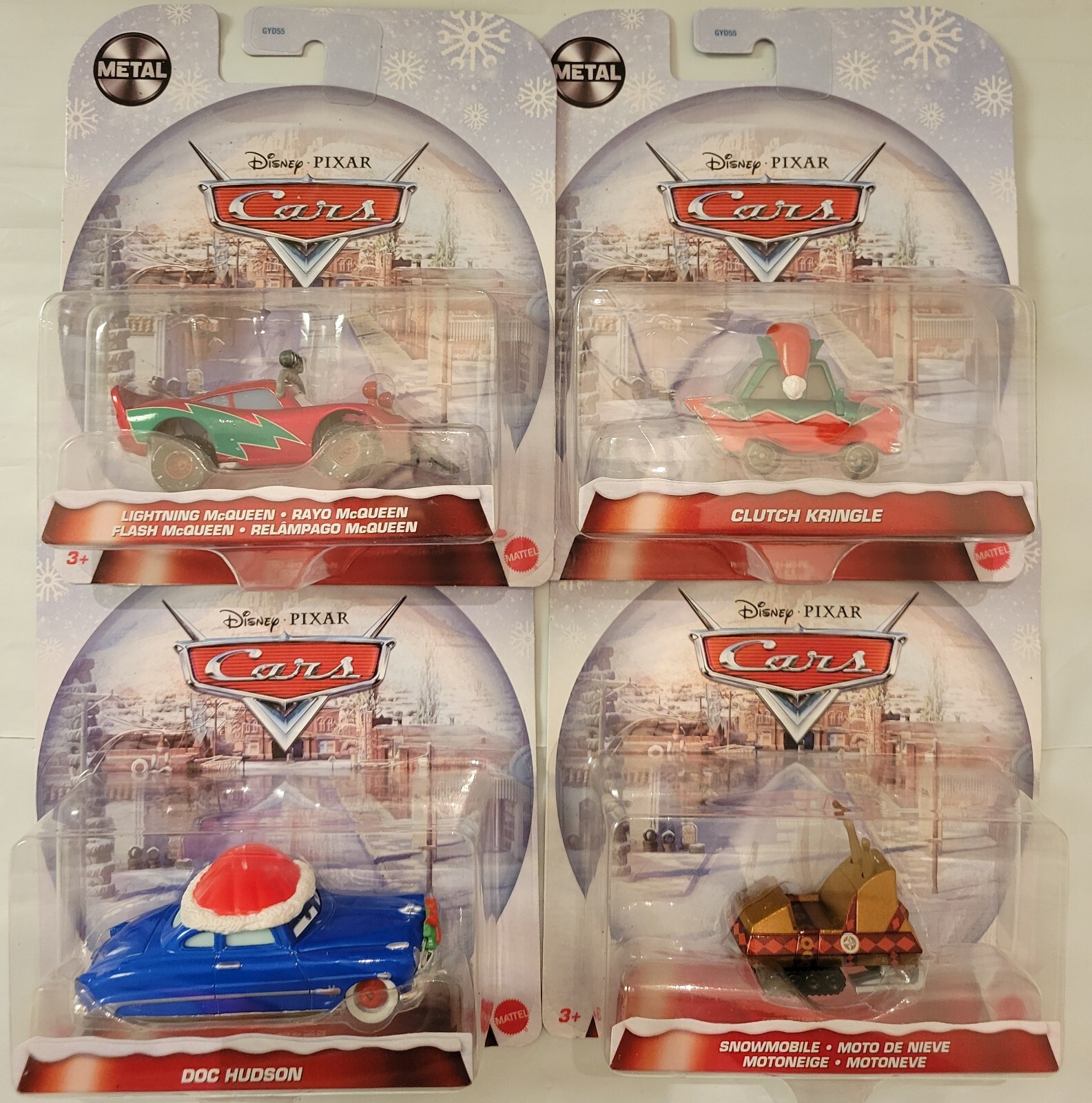 Disney Pixar Cars Winter Christmas Metal Series Lot Of 4 Doc Lightning ...