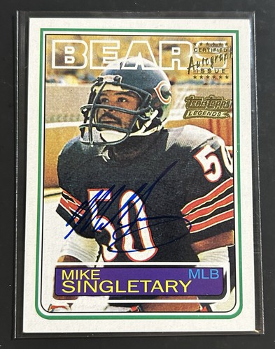 2001 Topps Team Legends Autograph Mike Singletary AUTO HOF BEARS RARE ...