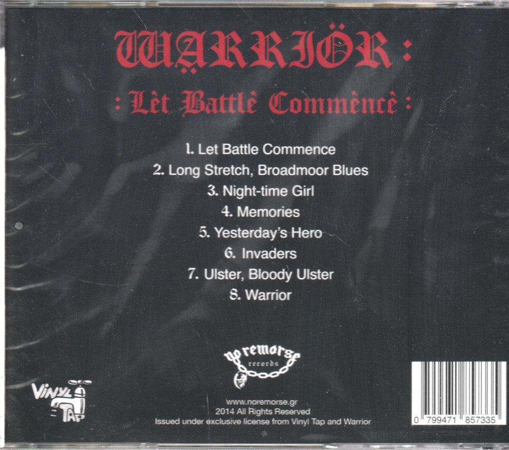 NWOBHM Warrior Let Battle Commence CD Greece No Remorse 2014 official ...