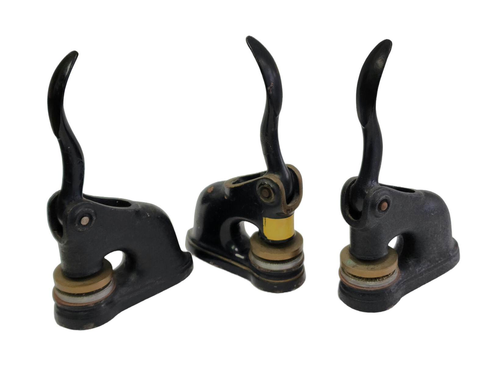 LOT of 3 ANTIQUE CAST IRON CORPORATE SEAL STAMPER * MADE IN USA | eBay