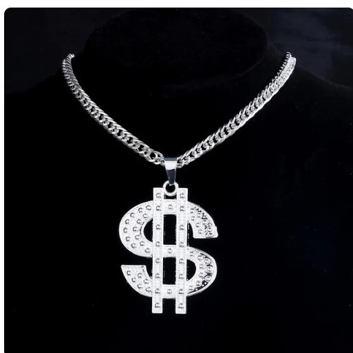 Spinning Dollar Sign Gold Plated Medallion Necklace Chain | eBay