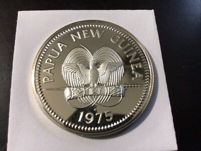 1975 PAPUA NEW GUINEA SILVER PROOF 5 KINA BIG COIN GEM UNC | eBay