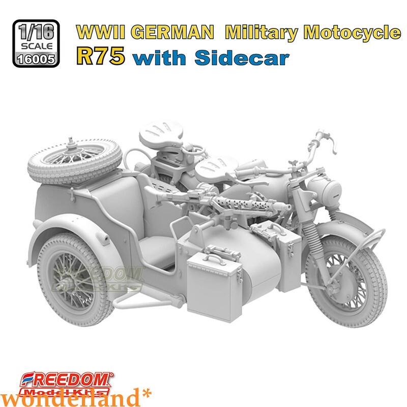 Freedom 16005 1/16 WWII German Military Motocycle R75 with Sidecar ...