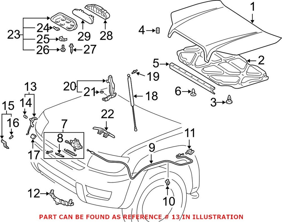 Toyota Genuine Hood Safety Catch 5355035020 | Front | Genuine OEM ...