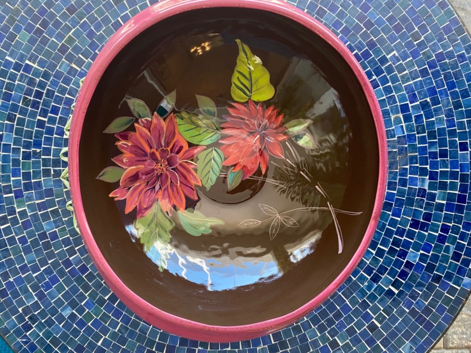 tracy porter pottery rare vintage hand painted footed bowl in the vivre ...