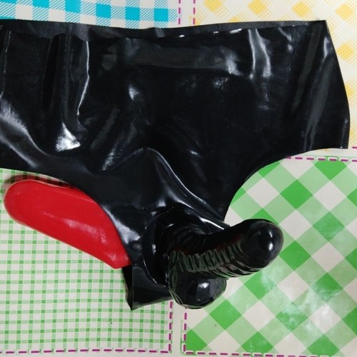 Latex Rubber Briefs Male's Shorts With Penis Sheath Anal sheath ...