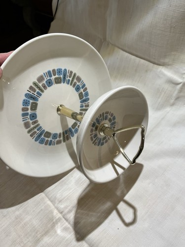 Vintage Atomic Era Temporama Canonsburg Pottery 2 tier tray Mid Century ...