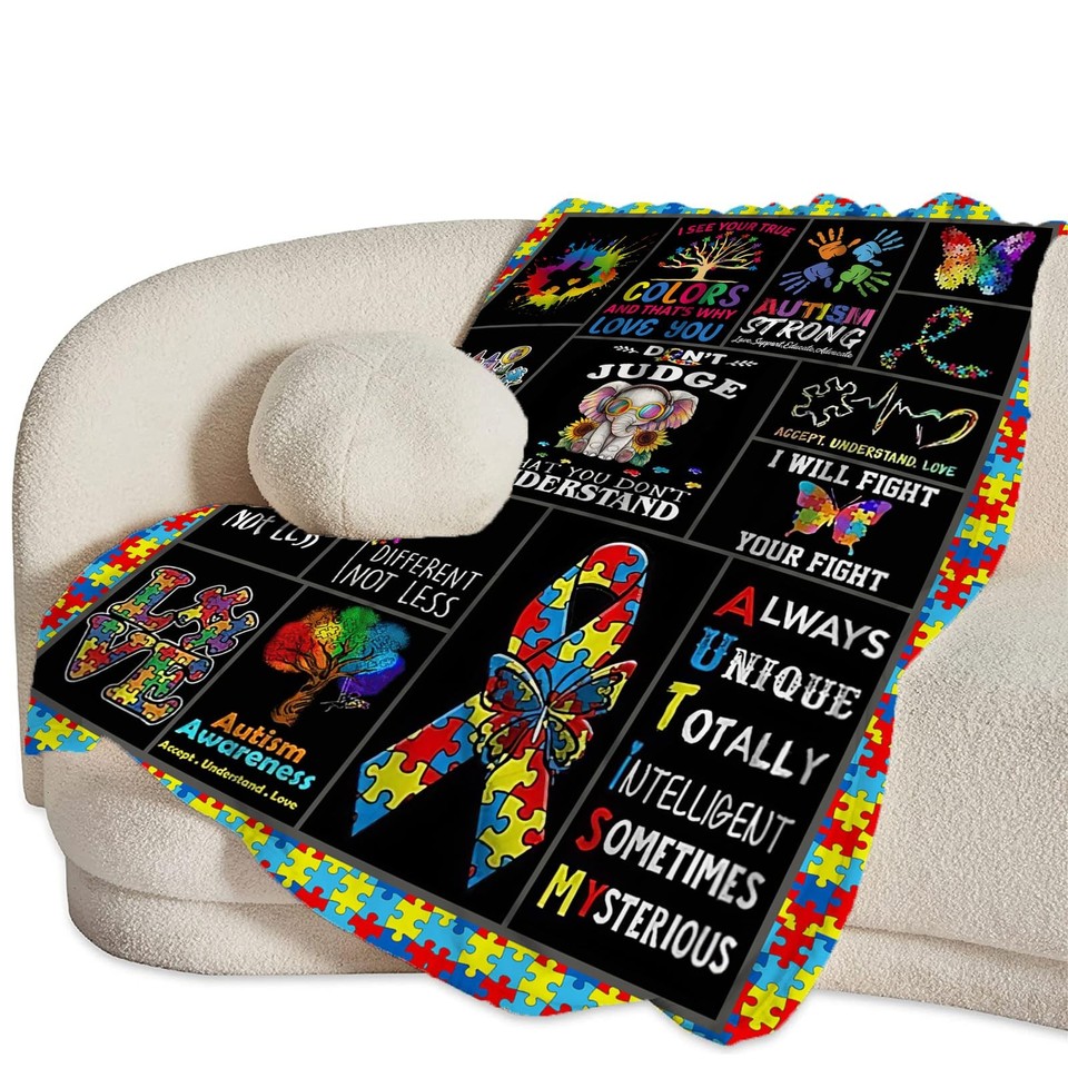 Autism Blanket Autism Awareness Throw Blankets Cozy Plush Flannel ...