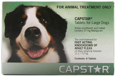 Capstar for Dogs 11 to 57 Kg 6 Pack Tablets Kills Fleas Fast in Green ...