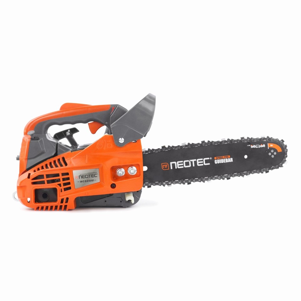 25.4cc Gas Top Handle Chainsaw with 12'' Bar Chain 2-Stroke Engine Cut ...